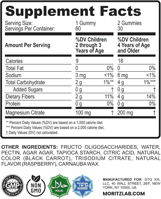 Magnesium Sugar-Free Gummies For Kids -100mg - Dr. Moritz